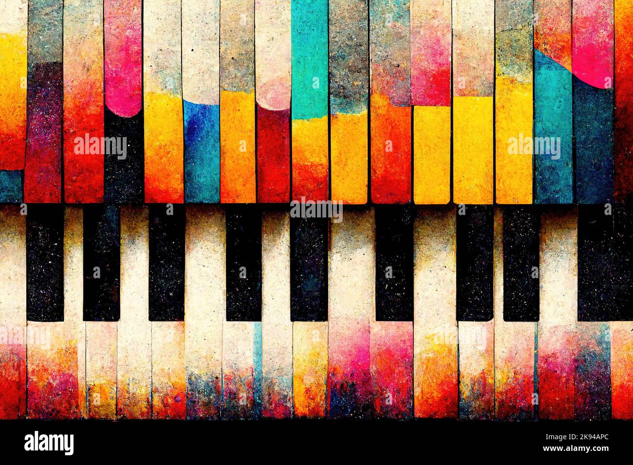 Colourful Piano Keys Wallpaper