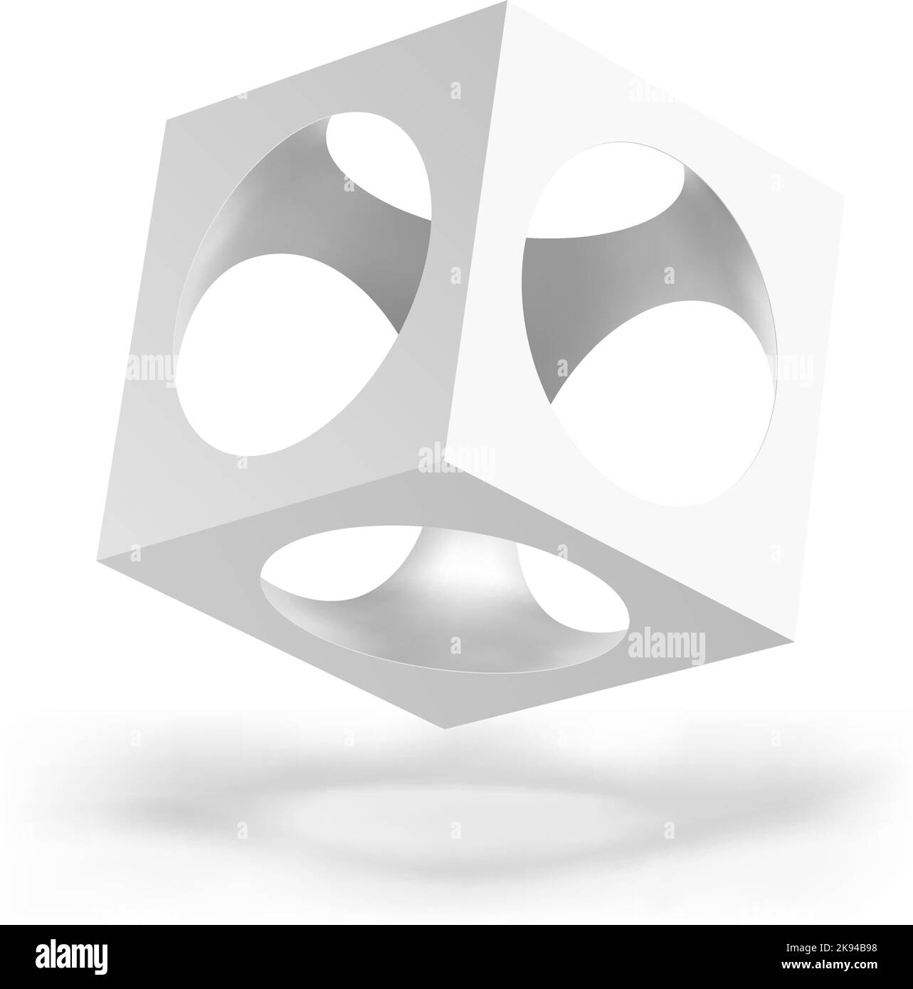 Illustration of Abstract White Cube. Abstract Geometric Square Shapes ...