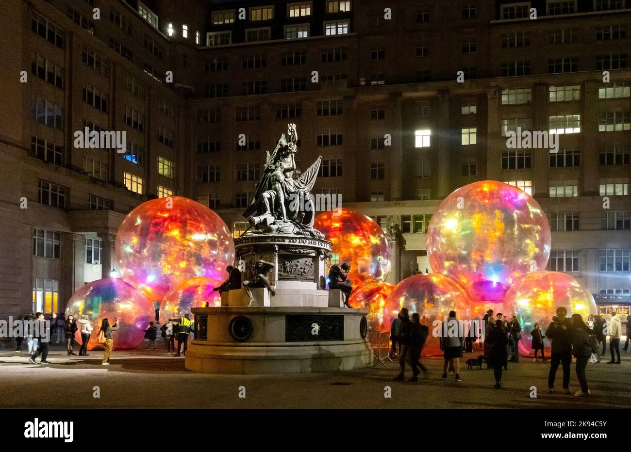 Evanescent, a Liverpool River of Light display behind Cityhall in 2022 ...