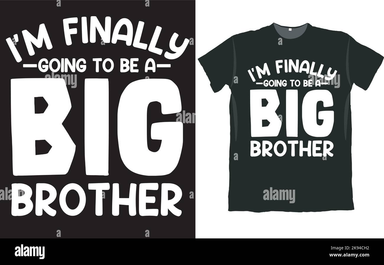 An illustration of the big brother t-shirt design isolated on a black ...