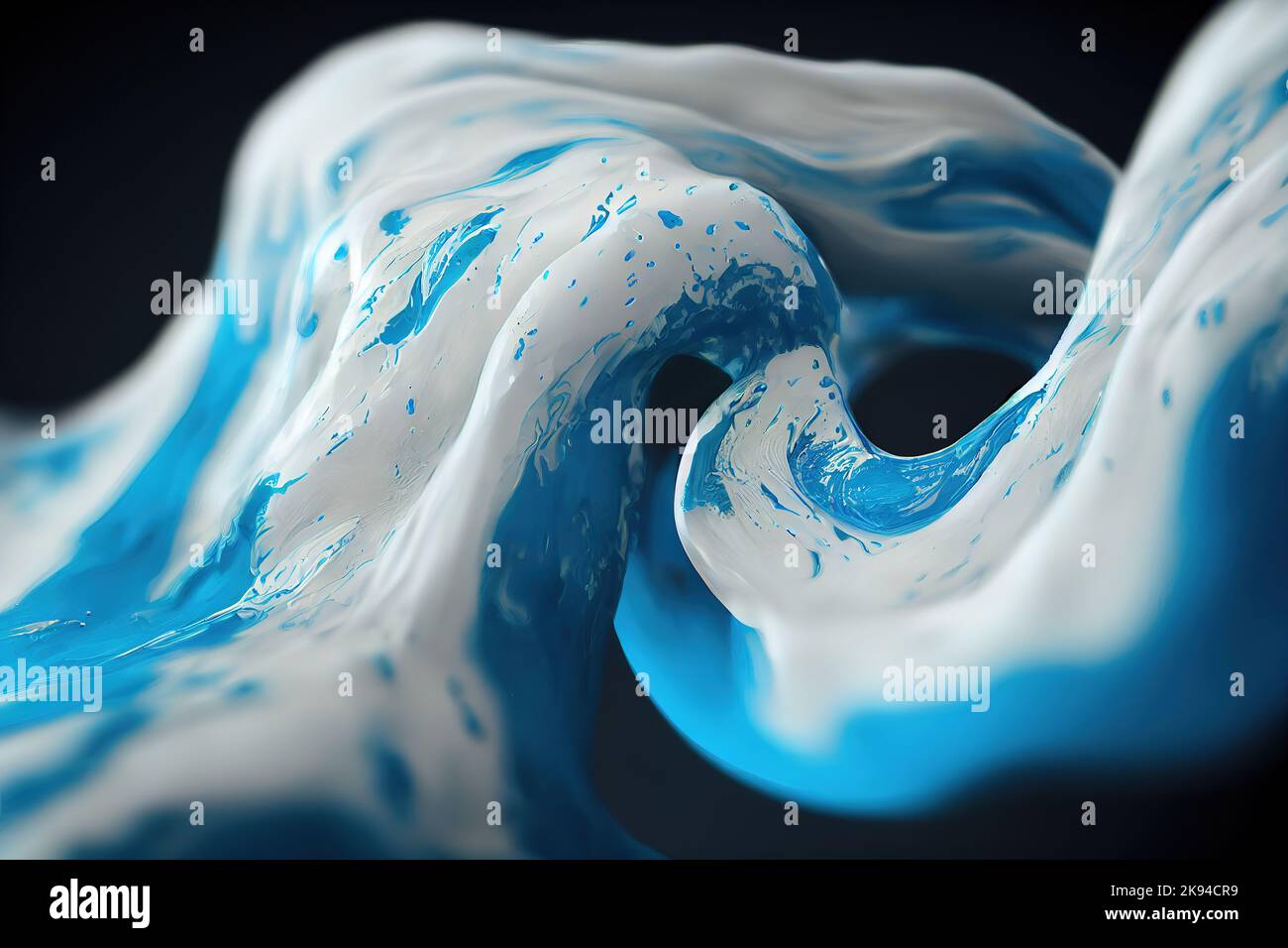 Abstract background with white blue waves pattern. 3D style ...