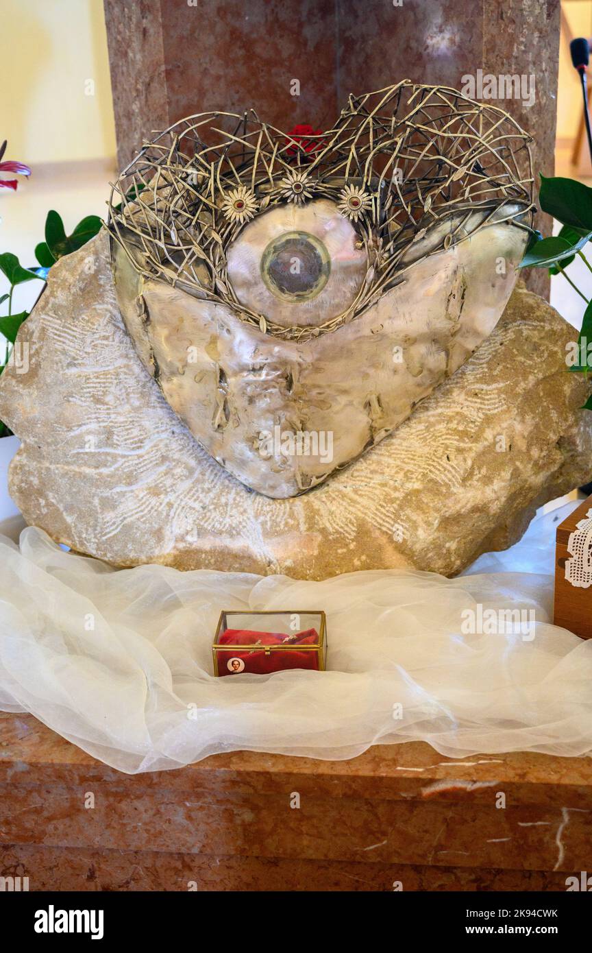 The reliquary with the relics of Blessed Anna Kolesárová, a martyr of ...