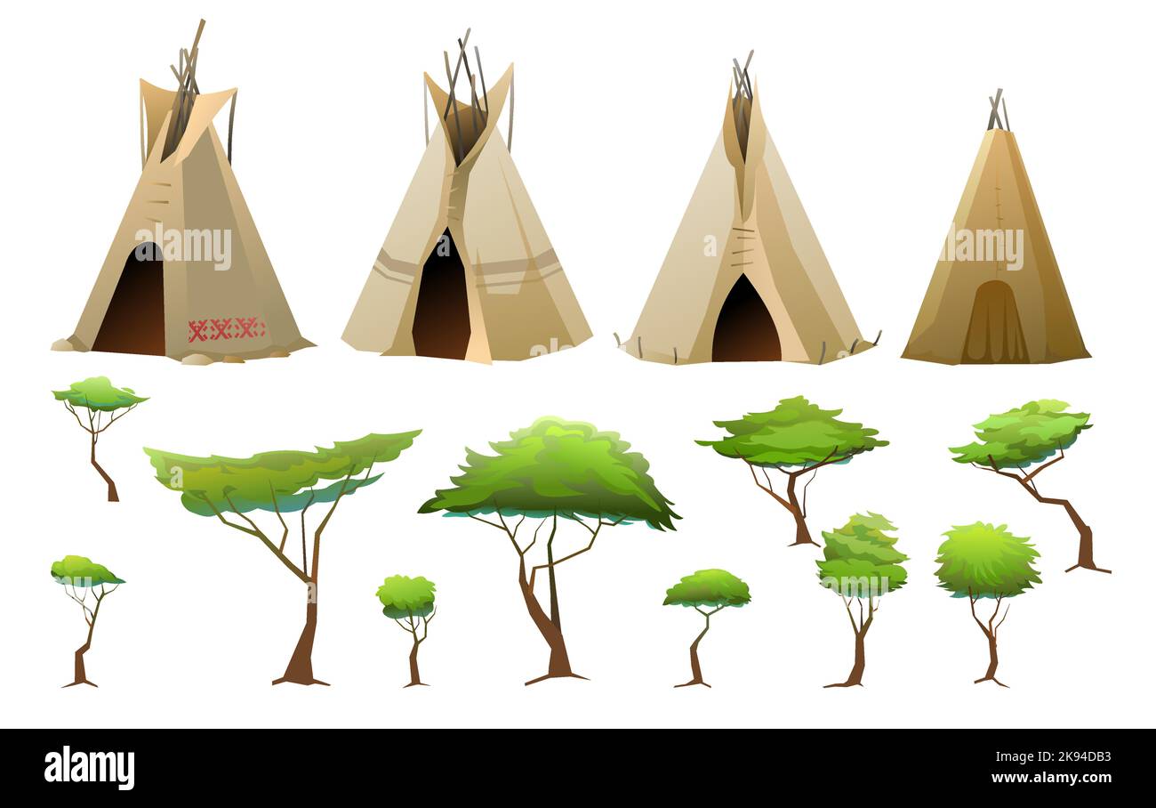 Aztec art trees Cut Out Stock Images & Pictures - Alamy