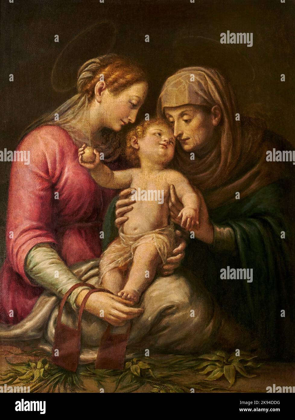 Madonna col Bambino e S. Anna - olio su tela - Guglielmo Caccia detto ...