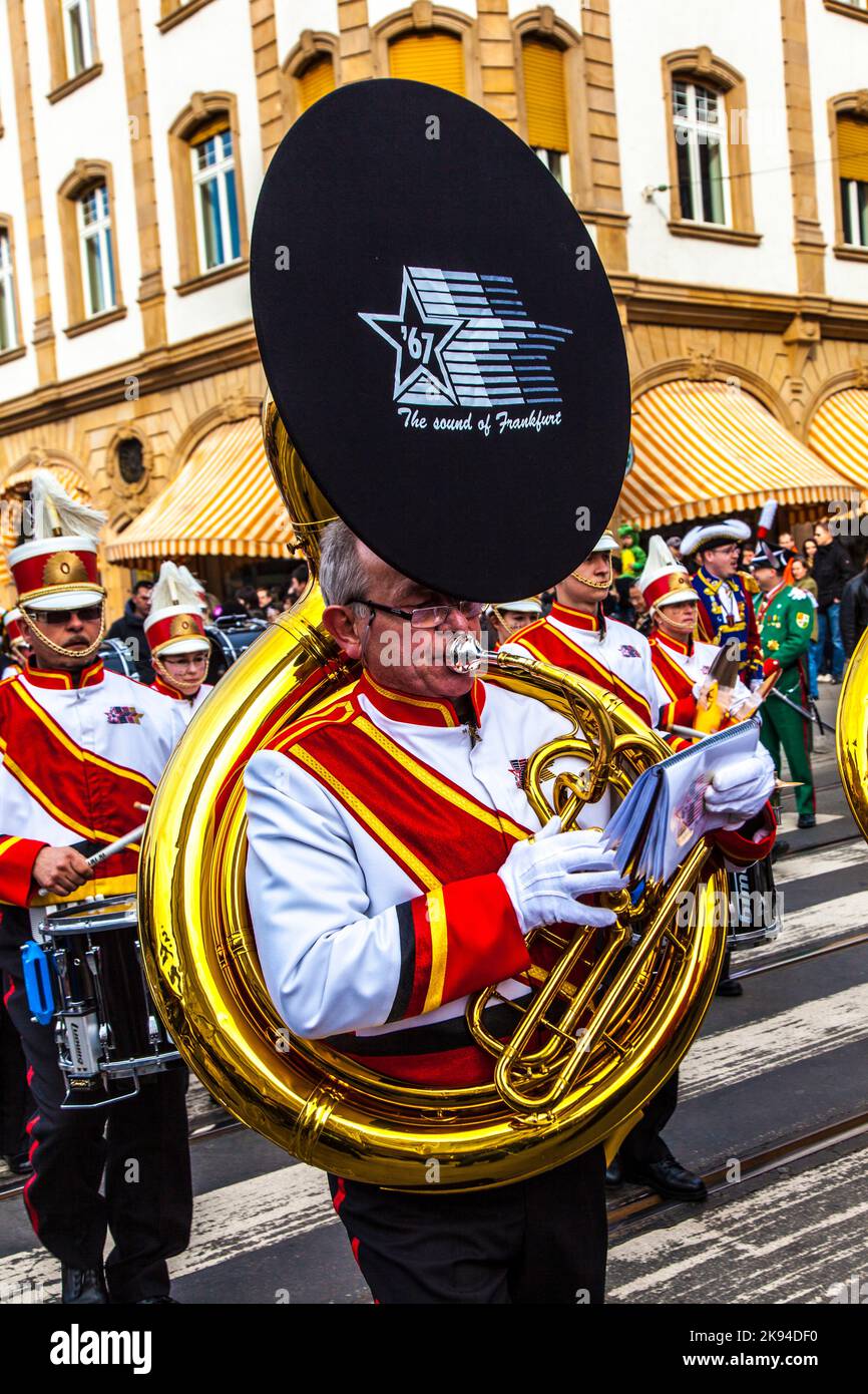 FRANKFURT, GERMANY - MARCH 5: The Carnival Parade moves through the ...