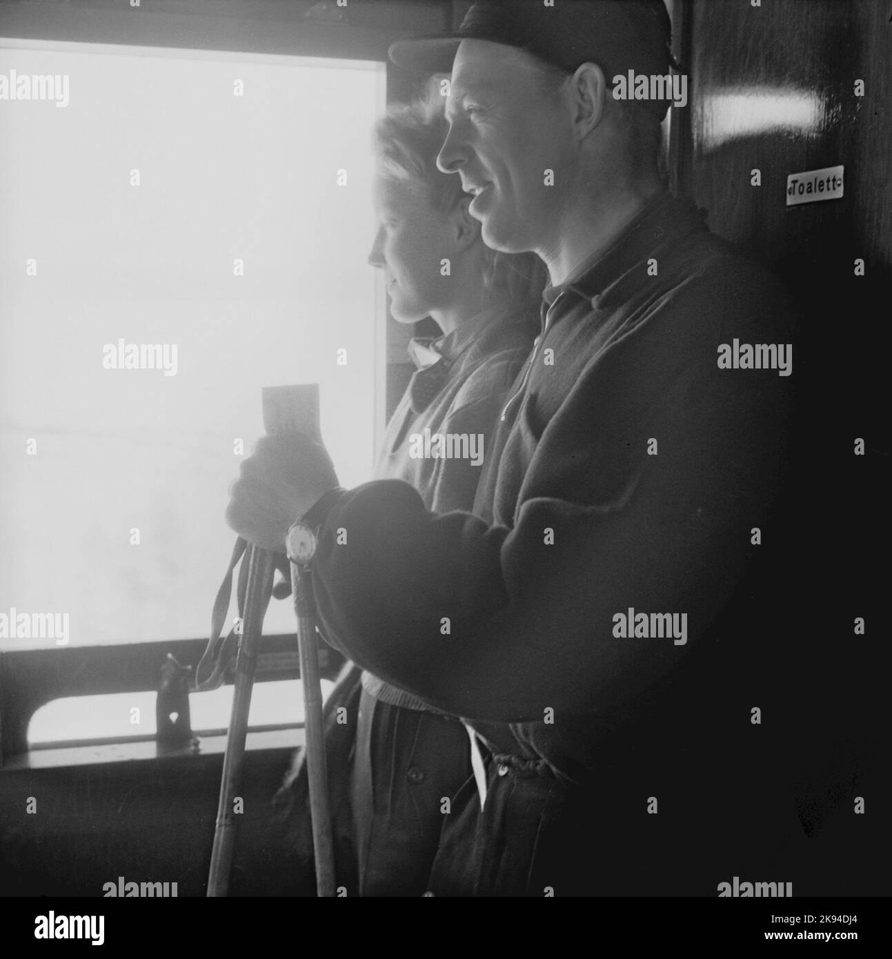 State Railways, SJ Train Homes, travelers in windows Stock Photo - Alamy