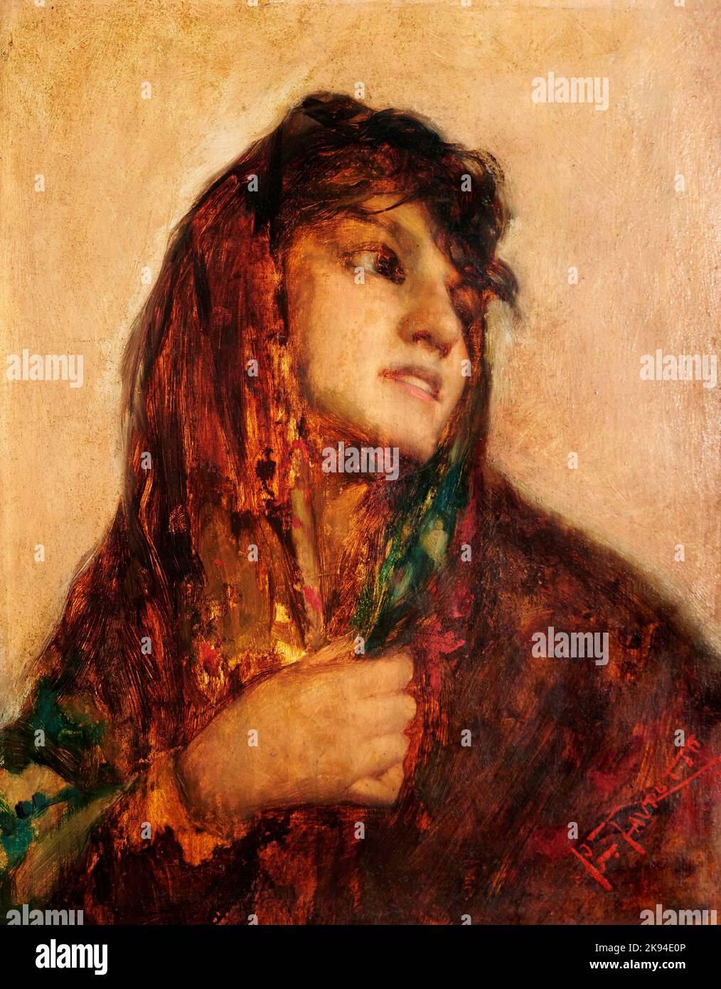 Donna velata - olio su tela - Giacomo Favretto - XIX secolo - Chiari ...