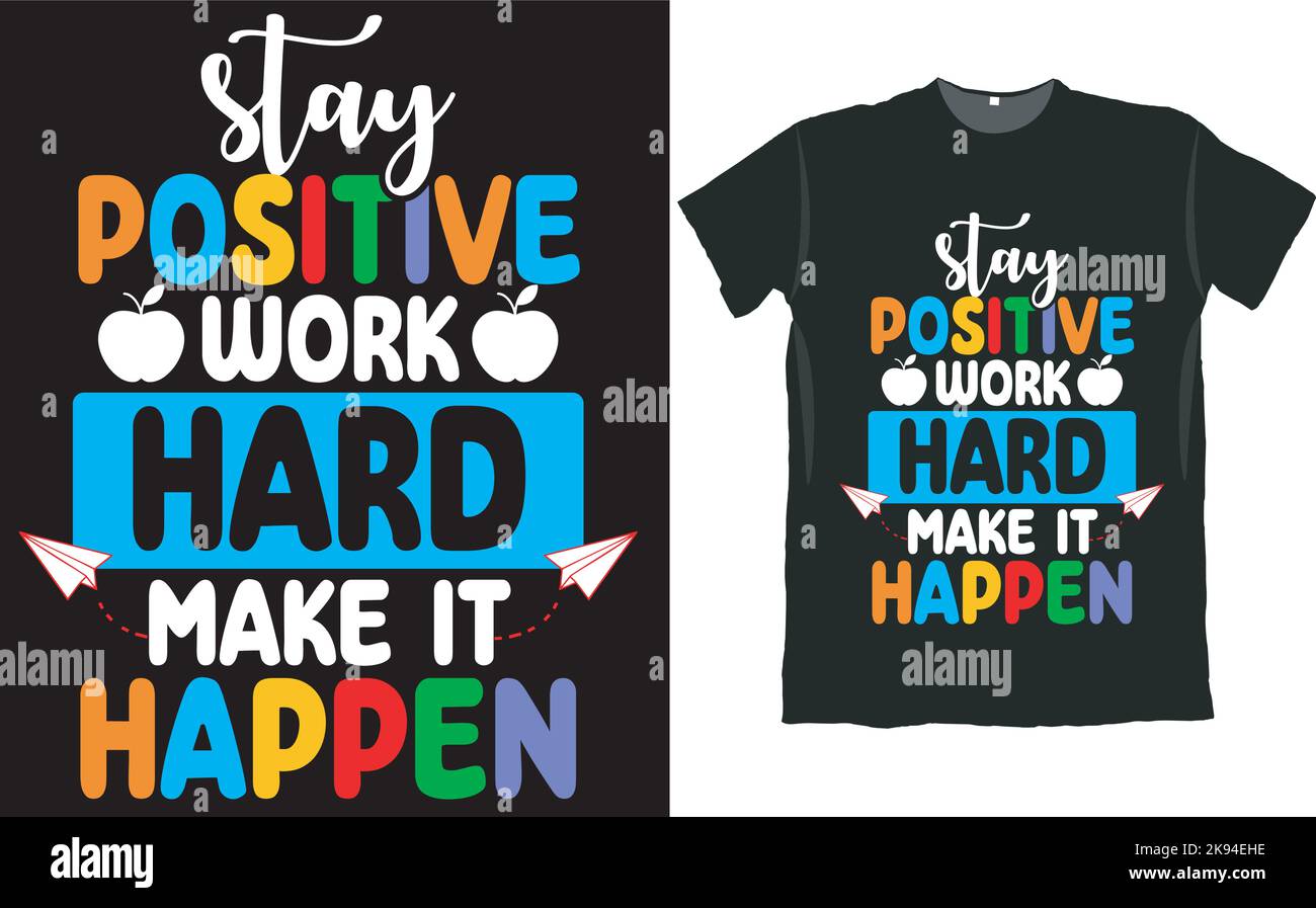 An illustration of Back to School t-shirt Design isolated on a black ...