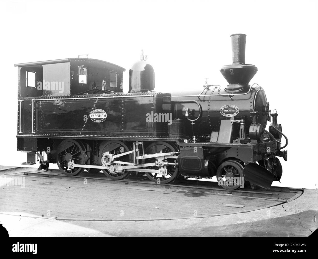SAJ LOK 2. Steam locomotive on the turntable. Got Namney Varnhem ...