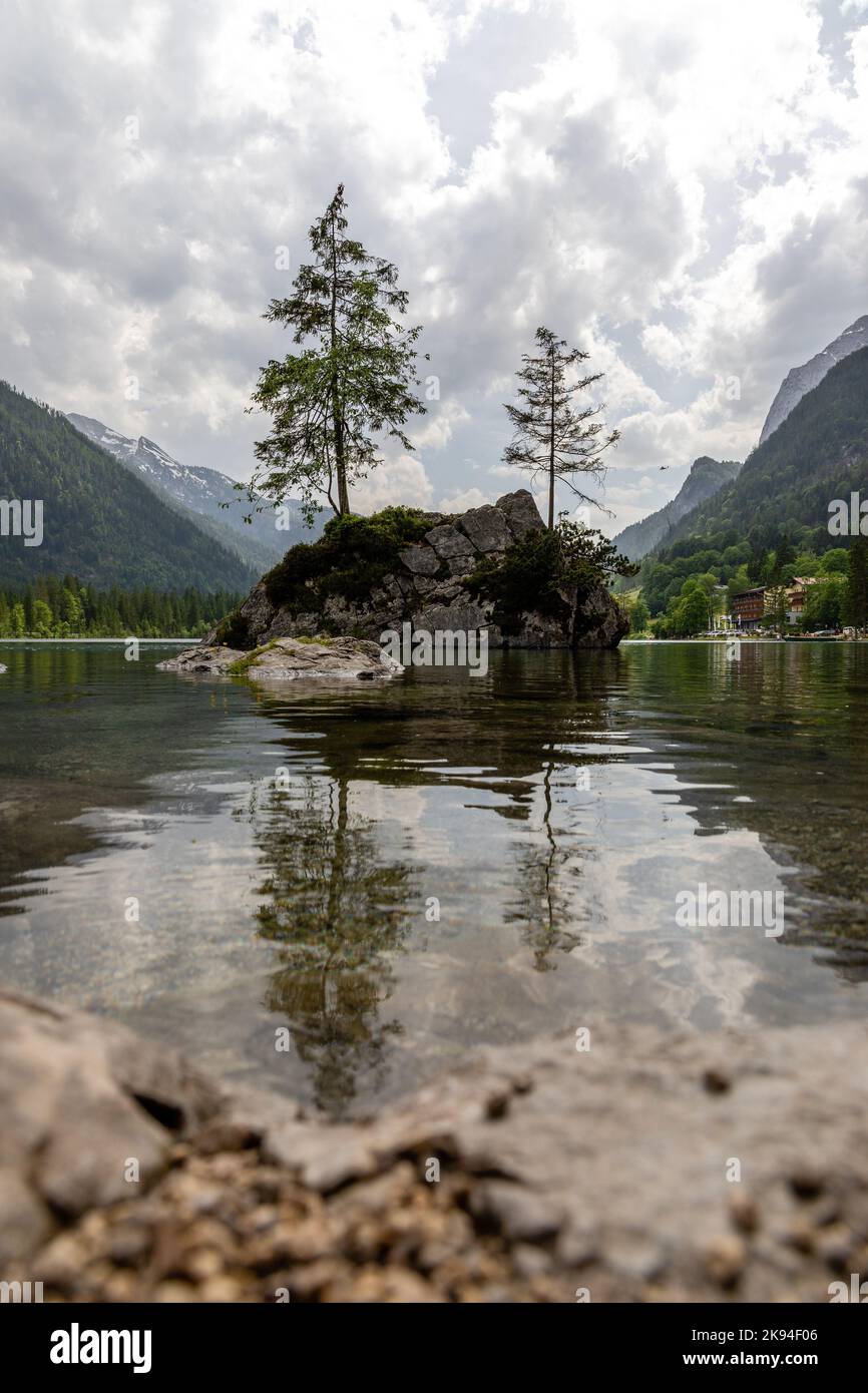 A vertical shot of the Lake Hintersee in Ramsau, Germany Stock Photo ...