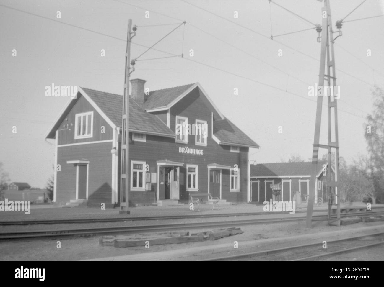 Bränninge station on the Middle Östergötland railway, possible Stock ...