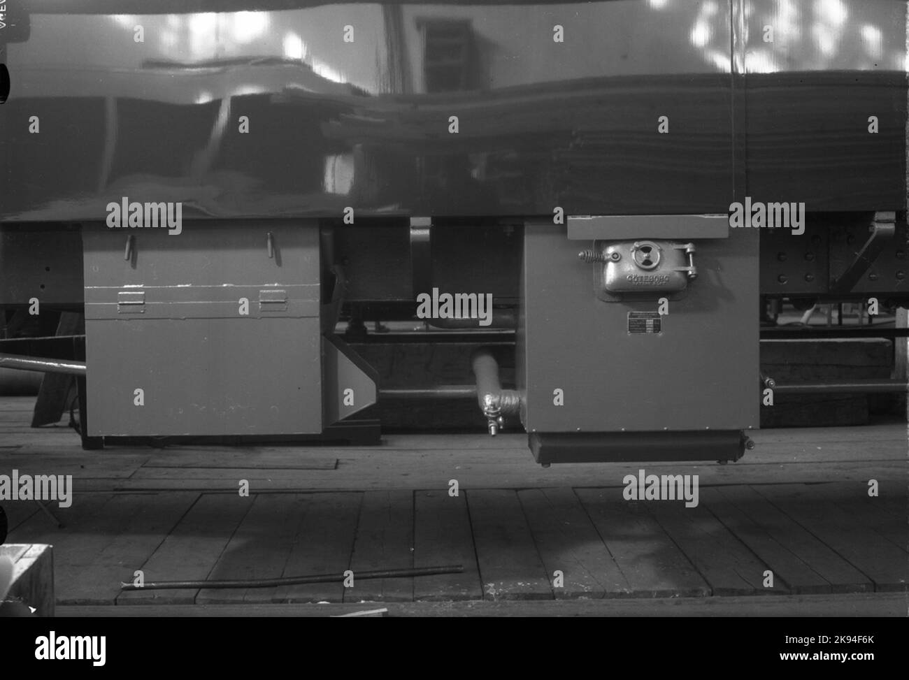 Heat boiler and charcoal box. Wagon Litt. Co no: 33 SRJ, Stockholm ...