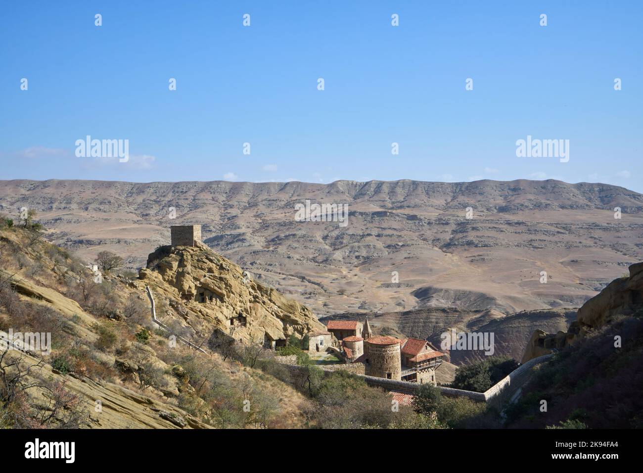 Höhlenkloster und Klosteranlage Dawit Garedscha, David Gareja, am Berg ...