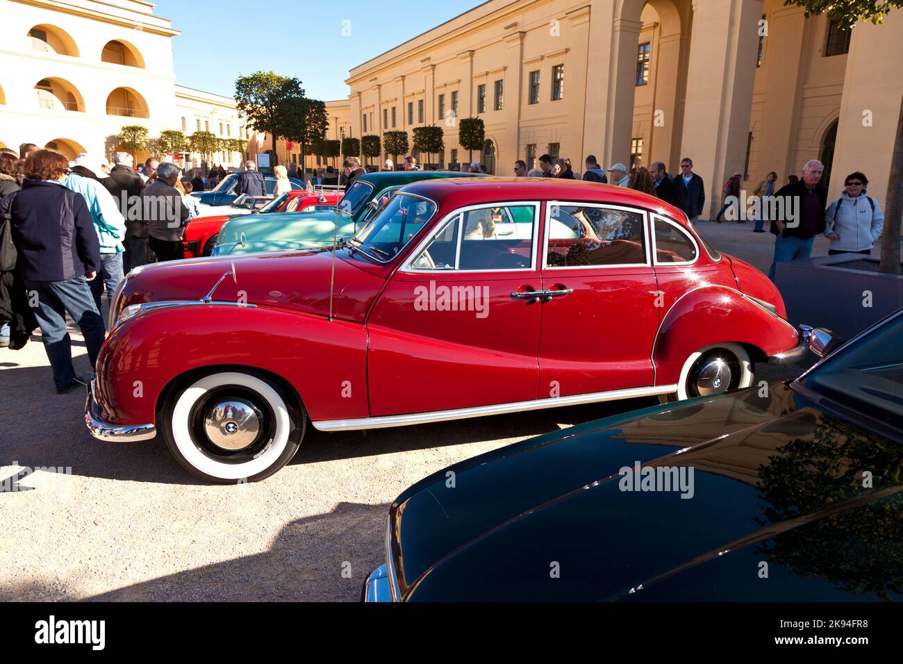 KOBLENZ, GERMANY - OCTOBER 15: classic car BMW at the BUGA flower show ...
