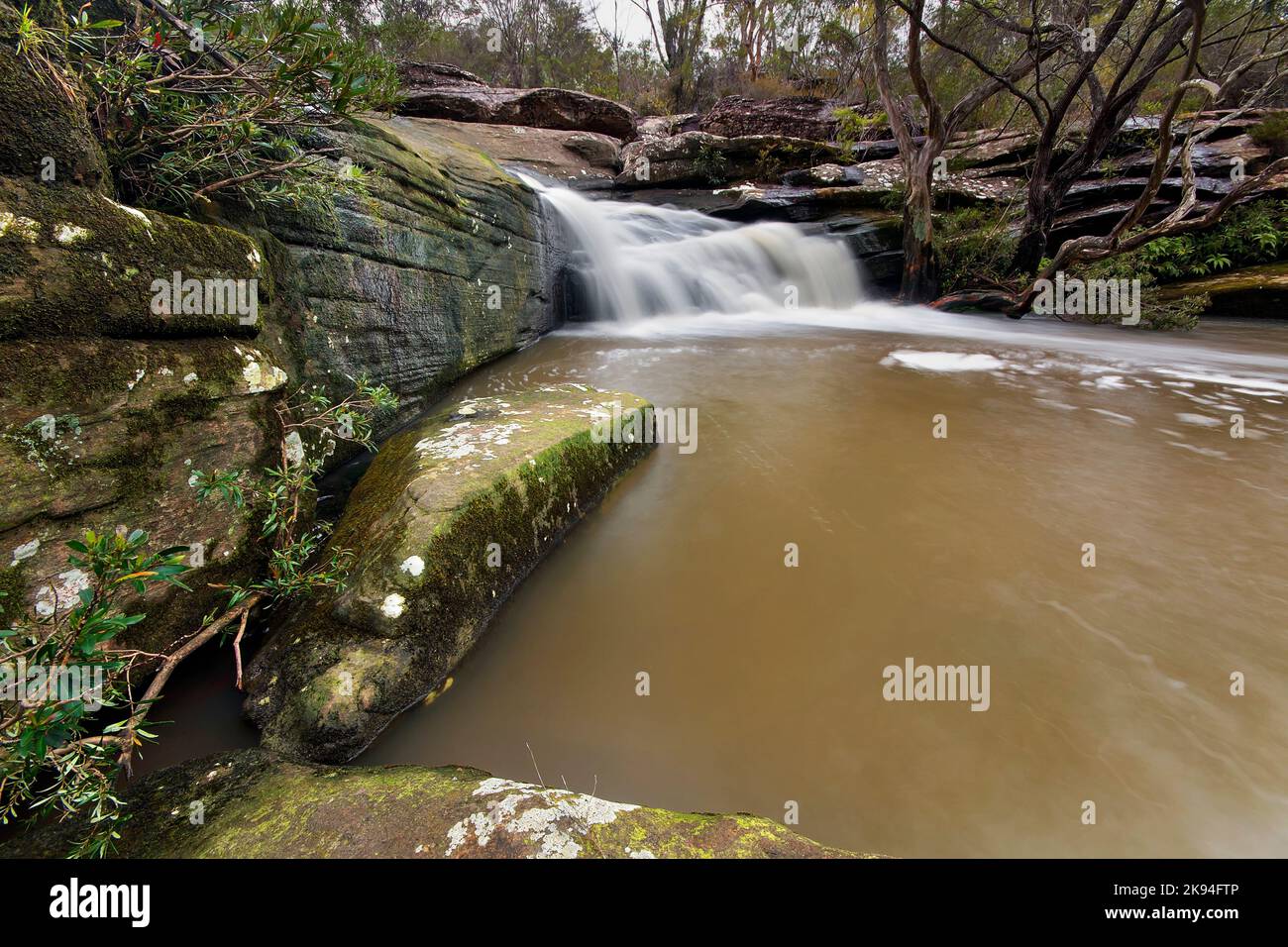 The Waterfall in Brisbane Water National Park at Girrakool on the NSW ...