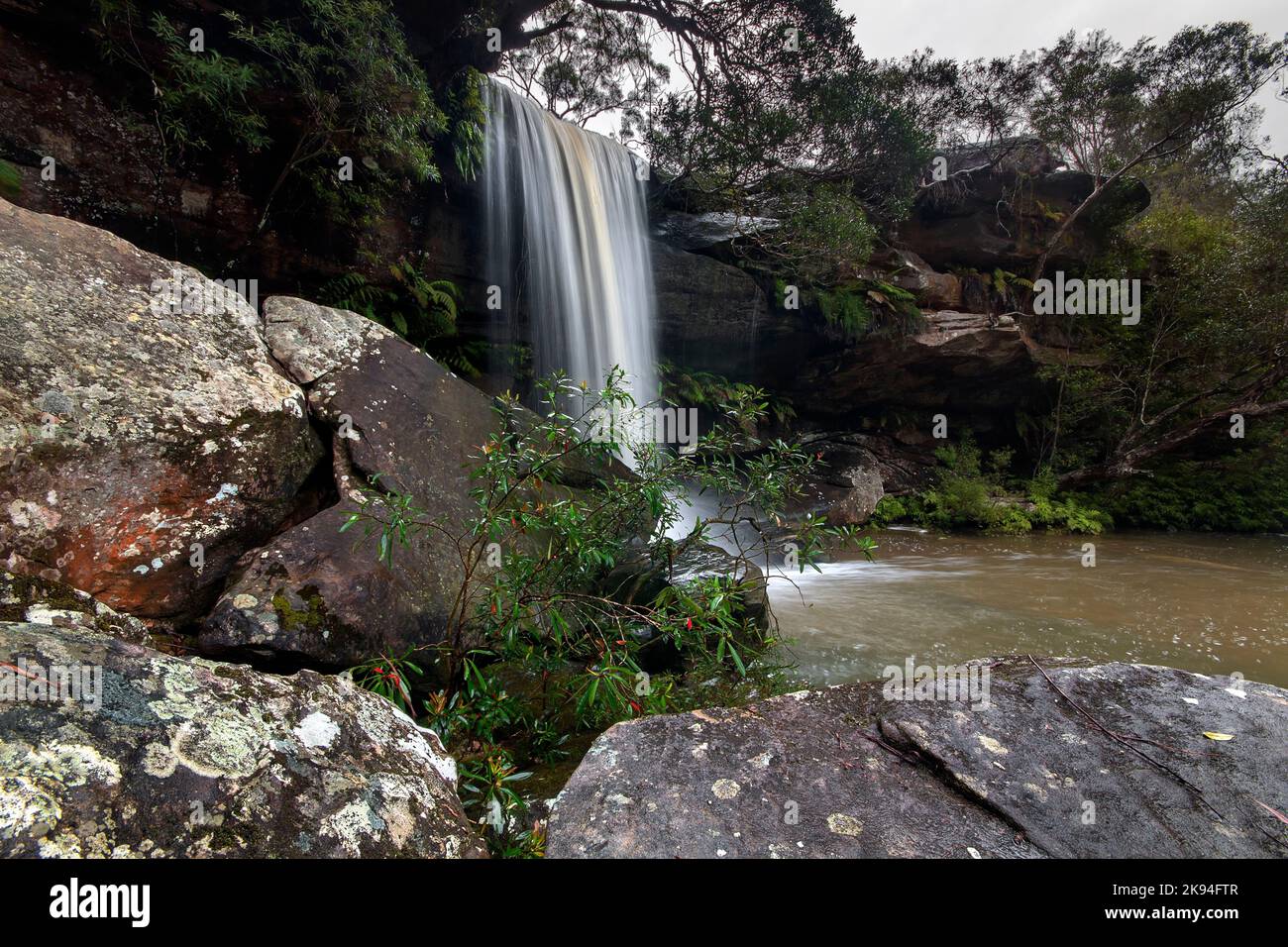 The Waterfall in Brisbane Water National Park at Girrakool on the NSW ...