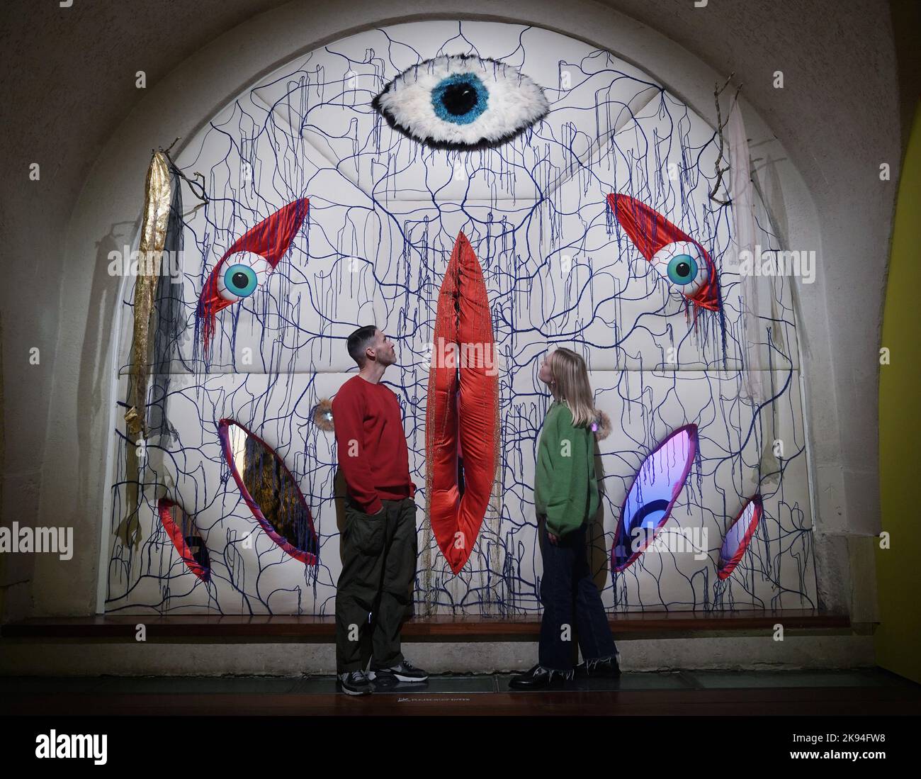 A piece by Bert Gilbert, The Vesica, 2022, on display during the ...
