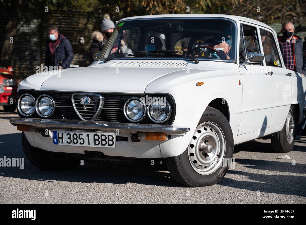 An old Italian Alfa Romeo Giulia Nuova Super 1.6 of the second ...