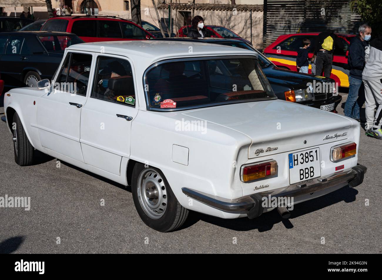 An old Italian Alfa Romeo Giulia Nuova Super 1.6 of the second ...