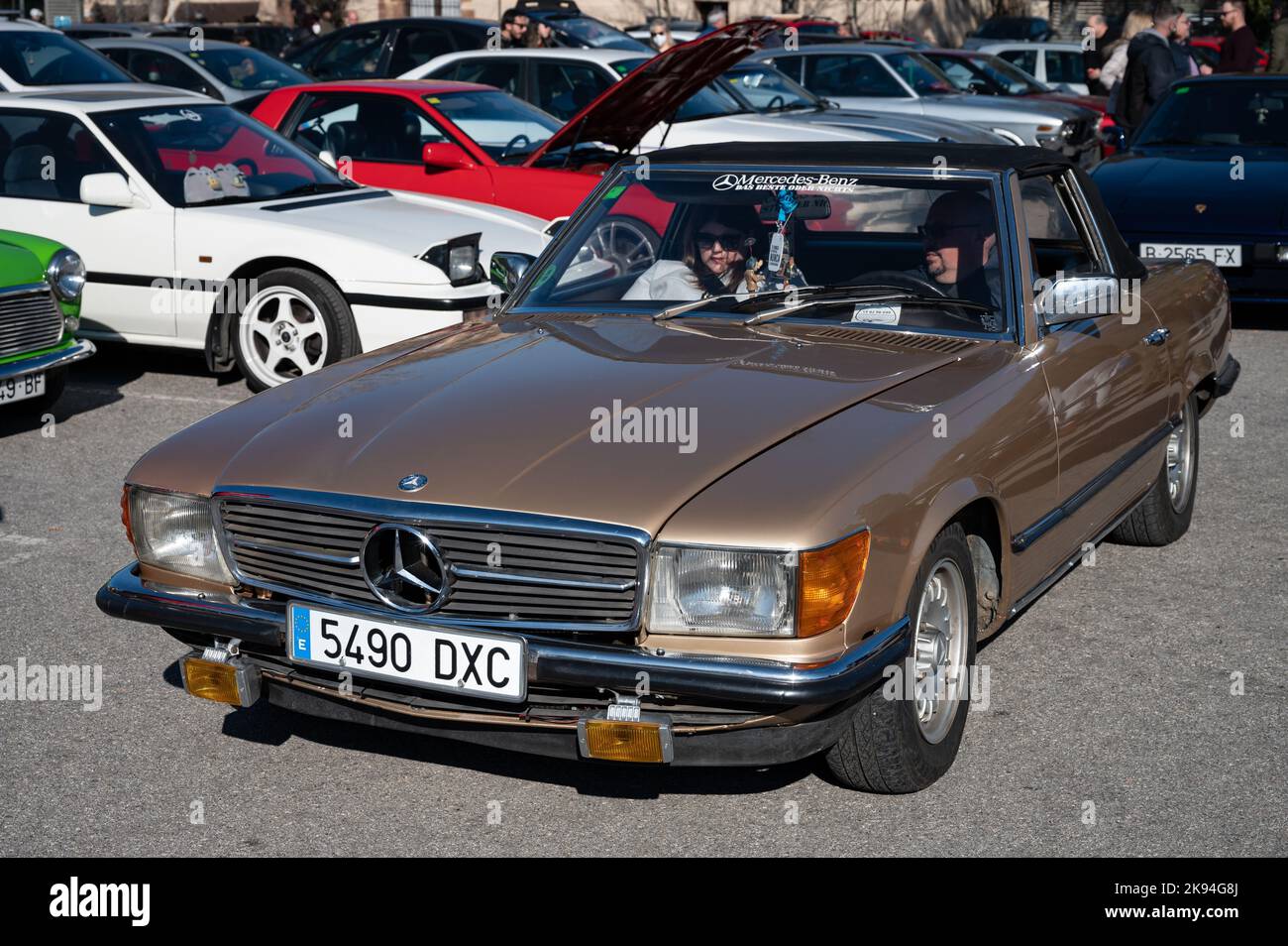An old classic Mercedes Benz 280 SL parked outside Stock Photo - Alamy