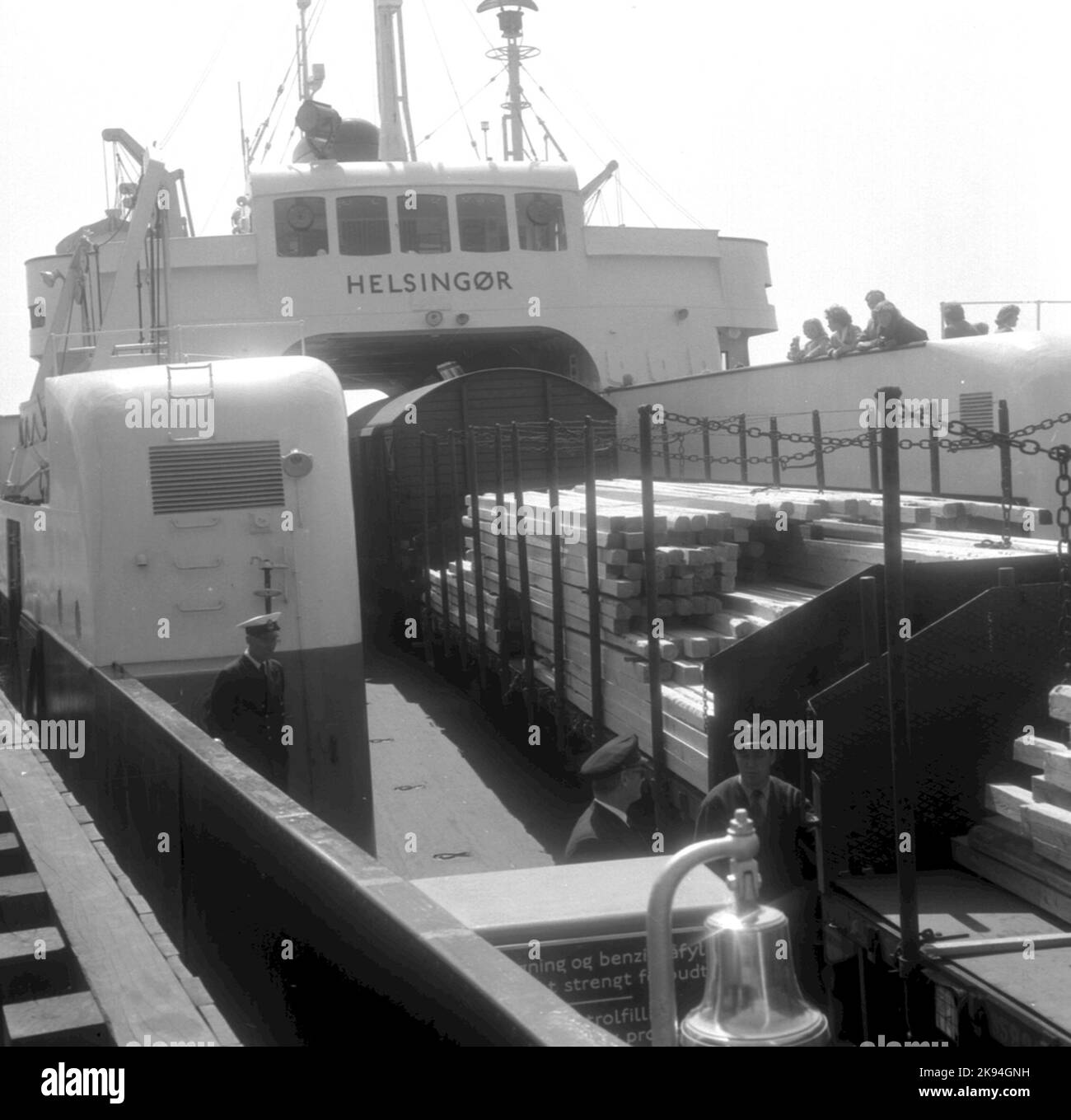 Freight trolley aboard the train ferry "Helsingør Stock Photo - Alamy