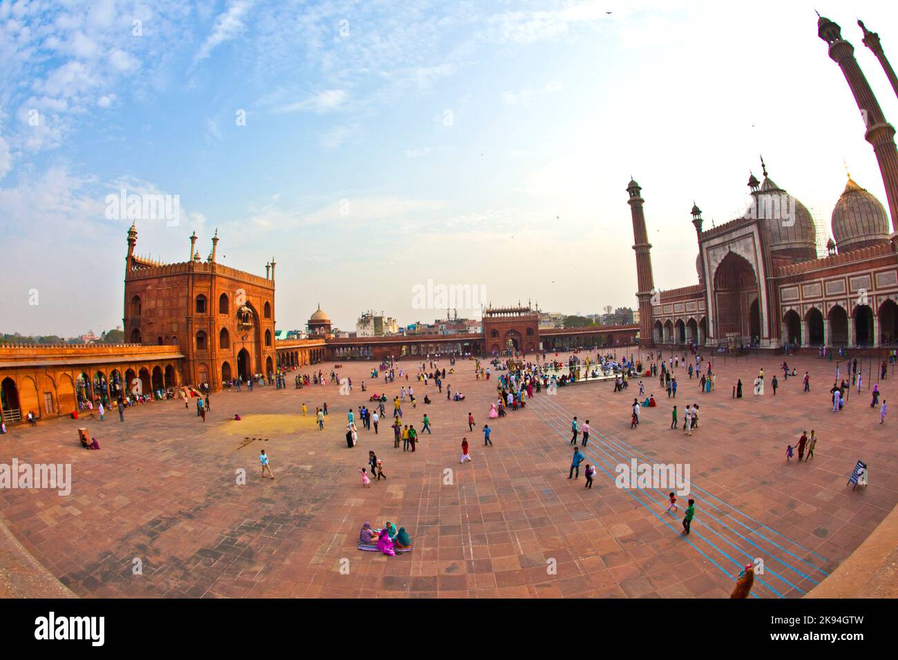 DELHI - NOVEMBER 09: Muslim pilgrims visit the Jama Masjid mosque on ...
