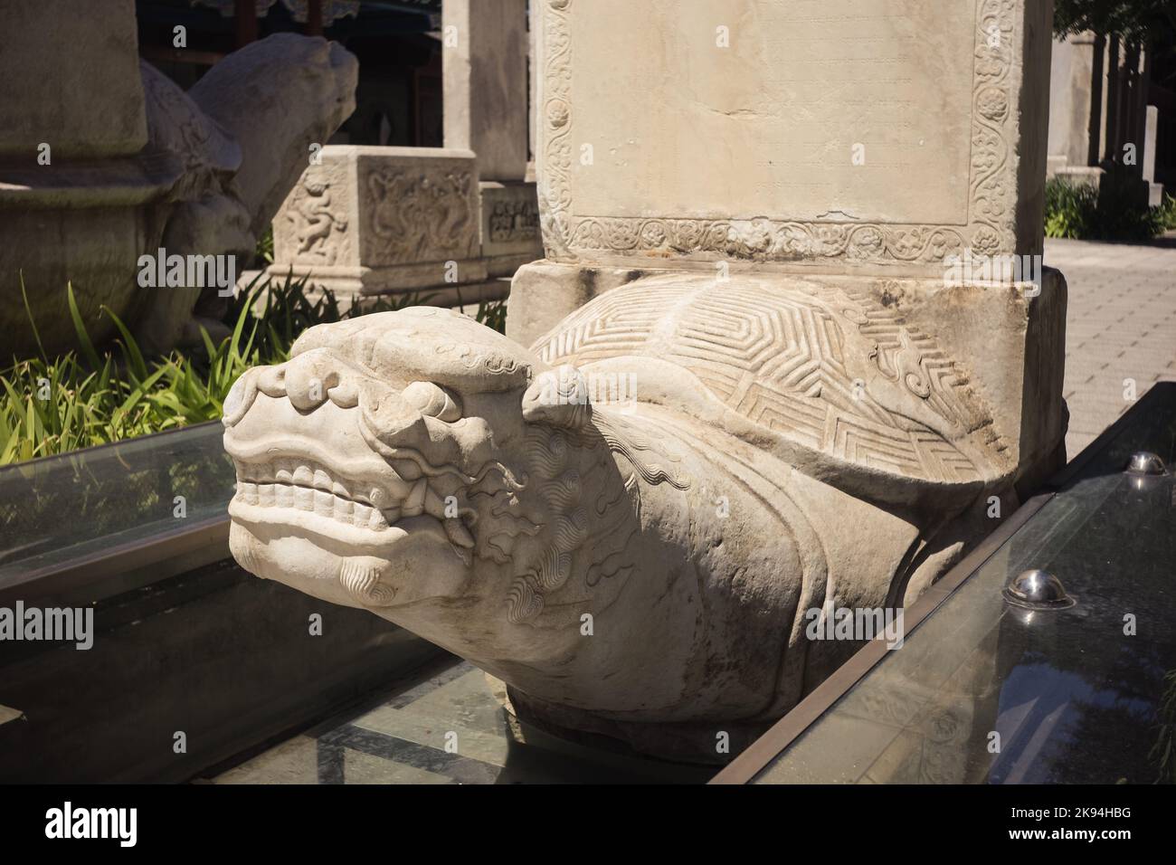 Chinese tombstone in the temple hi-res stock photography and images - Alamy