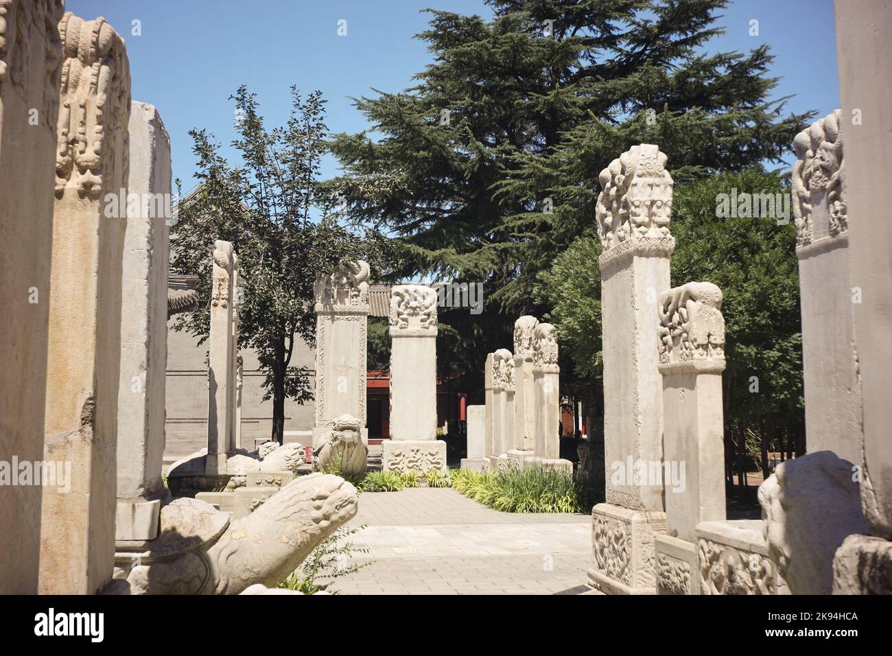 A garden of tombstones of Christian priests in Zhenjue Temple of ...
