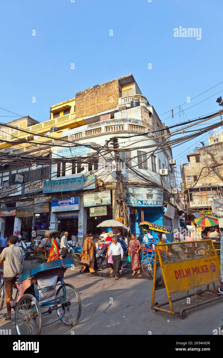 DELHI, INDIA - NOVEMBER 8: Traffic on a street at November 8, 2011 in ...