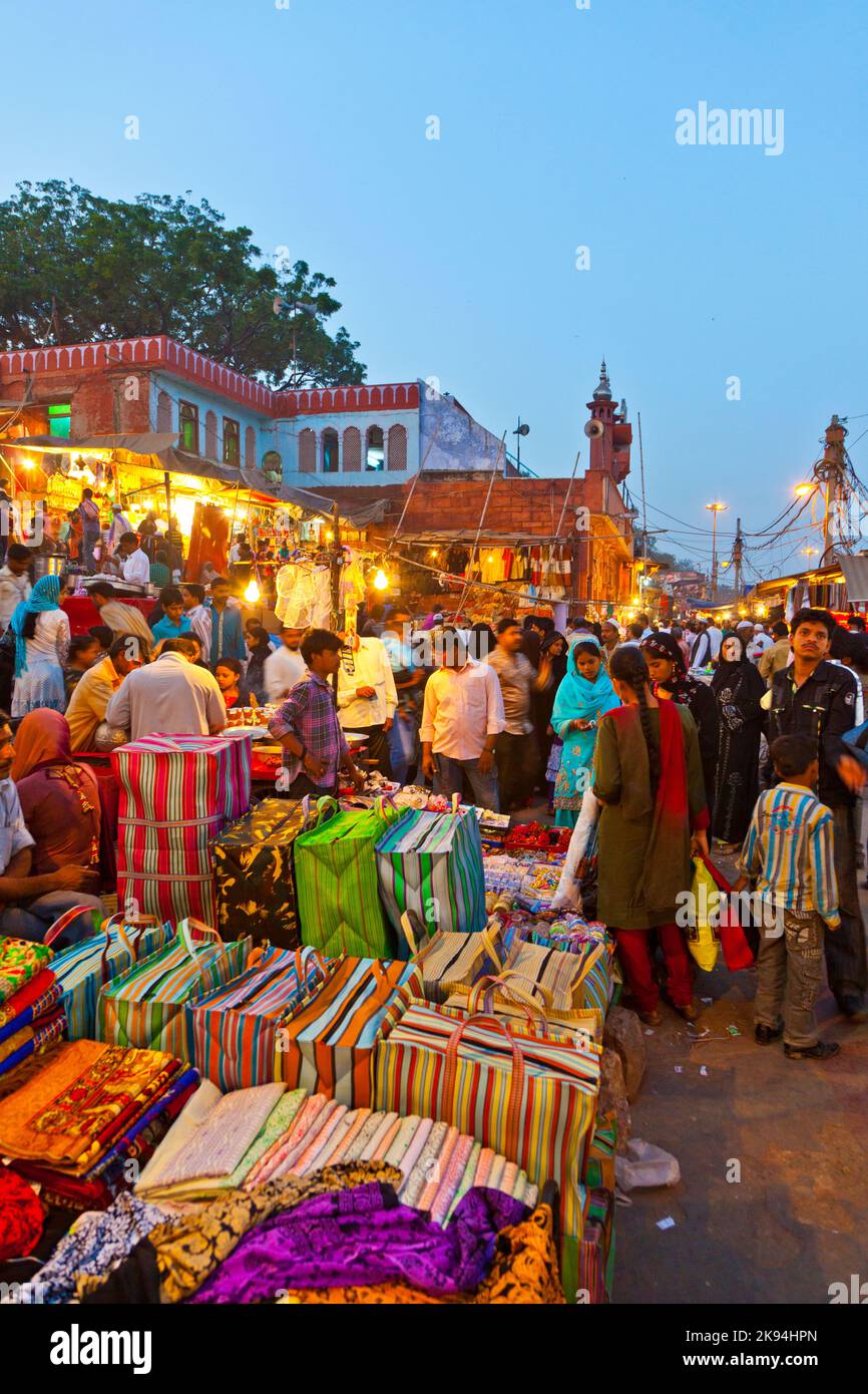 DELHI, INDIA - NOVEMBER 10: people at the Meena Bazaar in front of ...