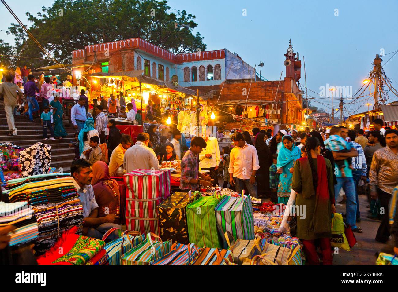 DELHI, INDIA - NOVEMBER 10: people at the Meena Bazaar in front of ...