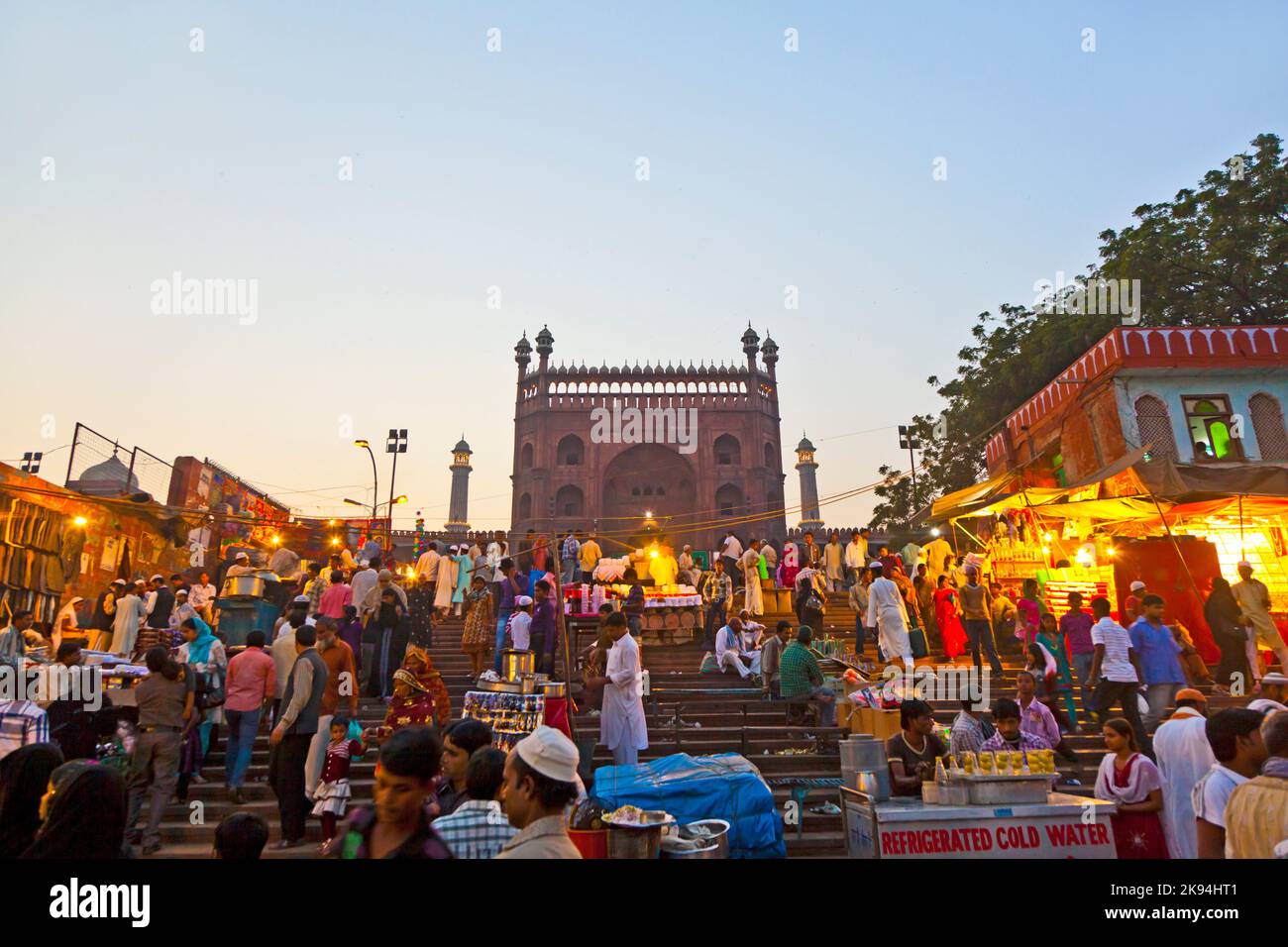 DELHI, INDIA - NOVEMBER 10: people at the Meena Bazaar in front of ...