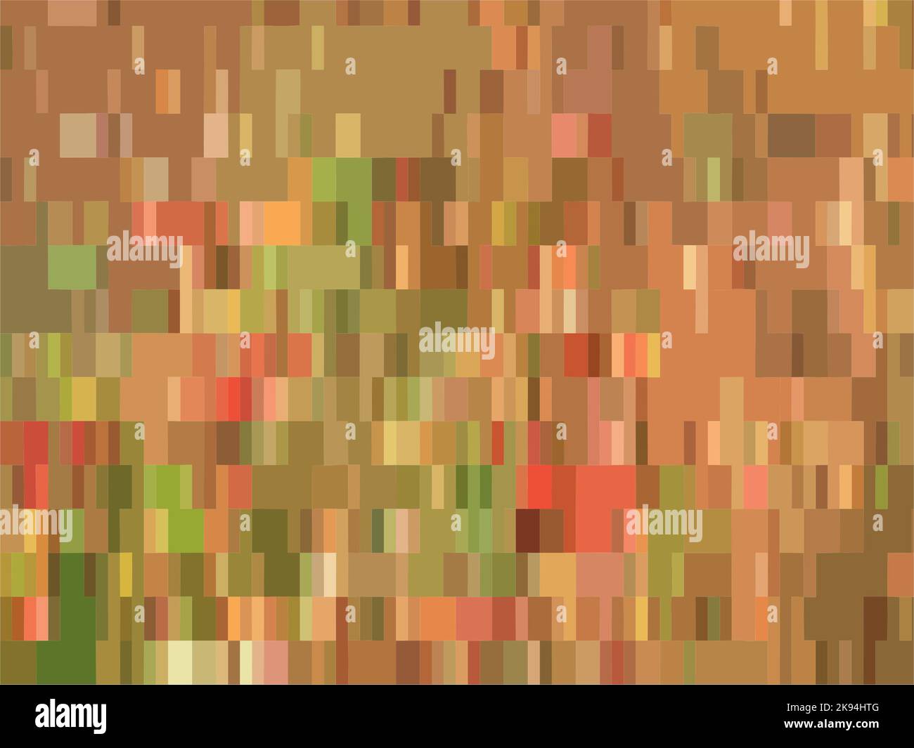 Decorative background with small vertical blocks in brown-red-green key ...