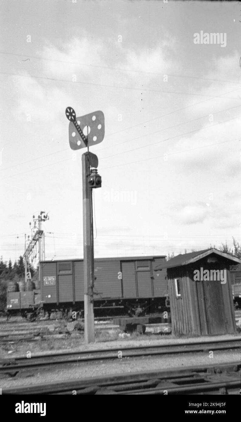Disc signal in Vislanda station Stock Photo - Alamy