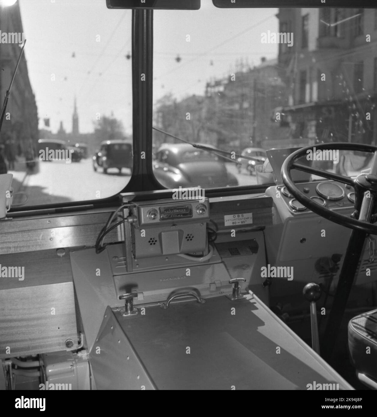 Driver's seat SJ Tourist bus number 1882. Registration number M829 ...