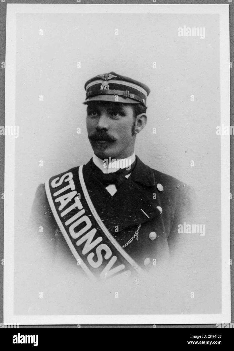 Johan Edvard Lindblad, station guard in Halmstad. 1888-1897 Station man ...
