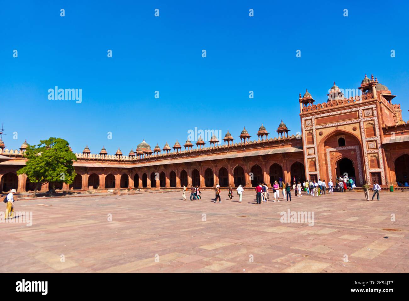 FATEPHUR SIKRI, INDIA - NOVEMBER 17: Pilgrims visit the Jama Masjid ...