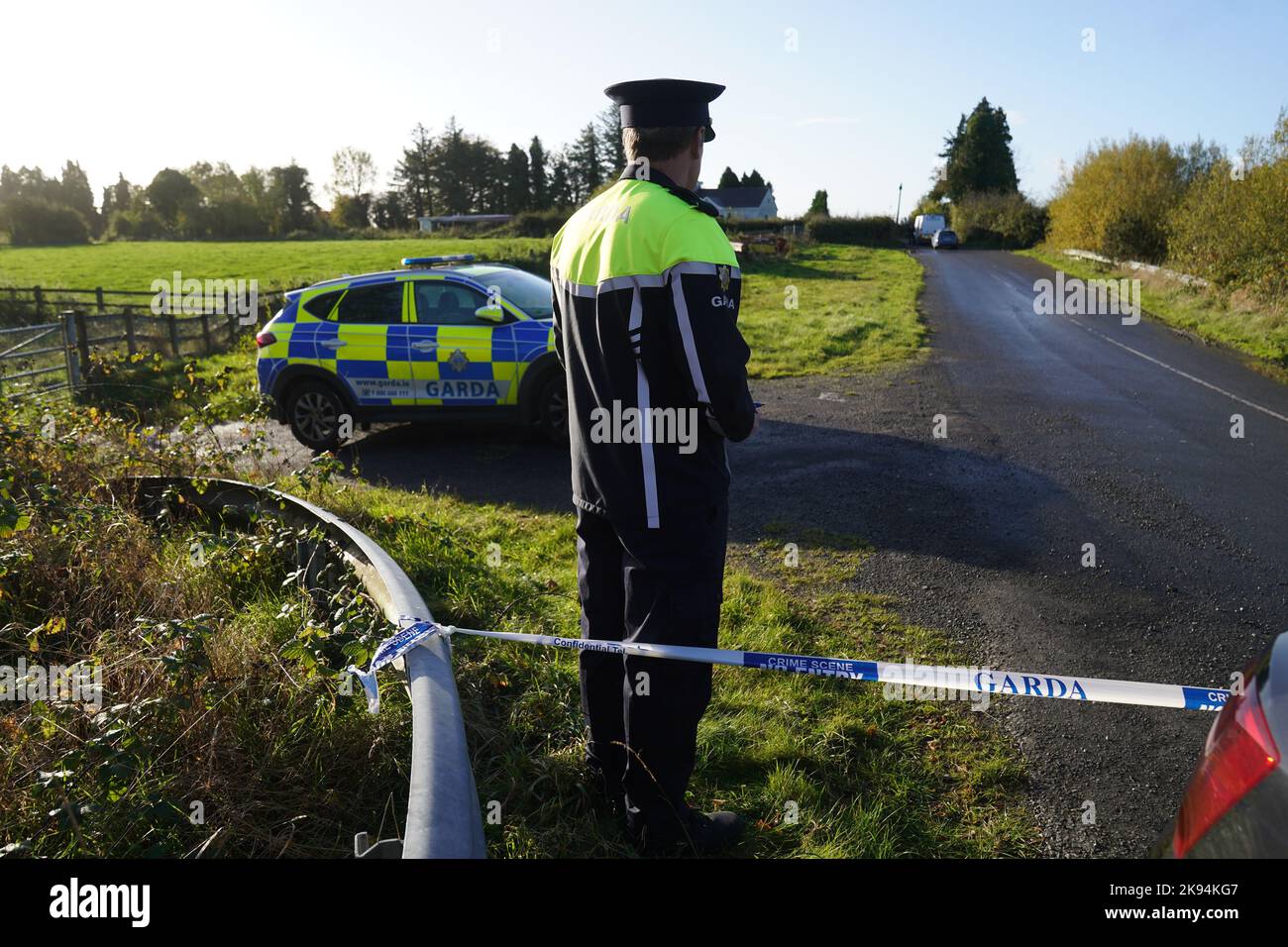 Garda at the scene in Rattin near Milltownpass, Co Westmeath after the ...