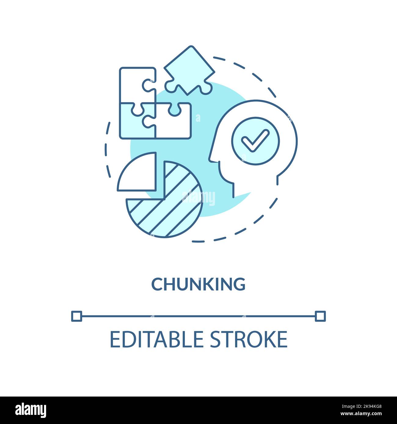 Chunking memorization technique concept turquoise icon Stock Vector ...