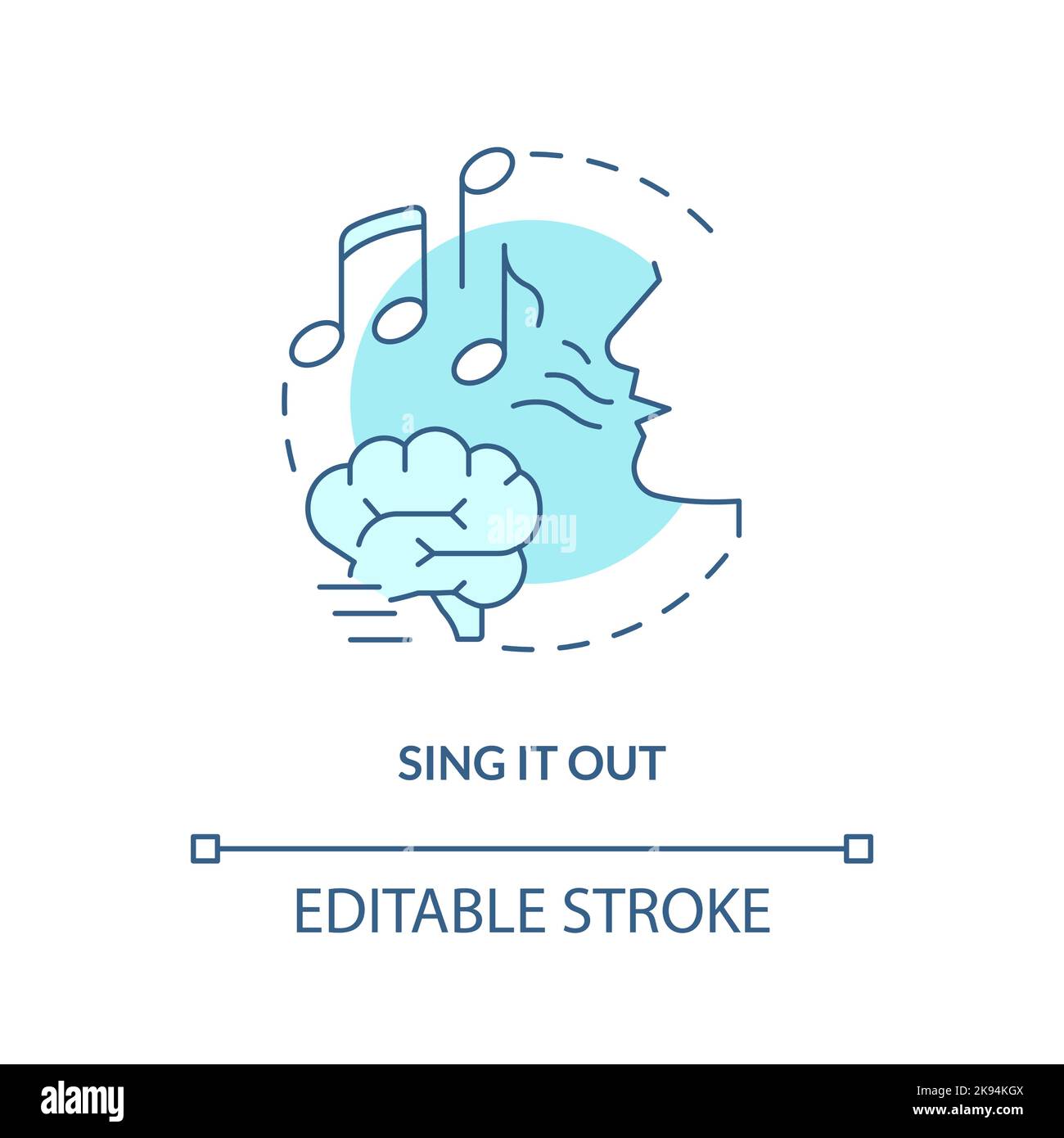 Singing out to memorize concept turquoise icon Stock Vector Image & Art ...