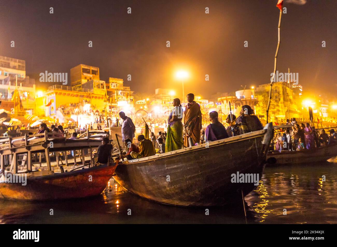 VARANASI - INDIA, MAY 4: Hindu watches the ceremony of ritual washing ...