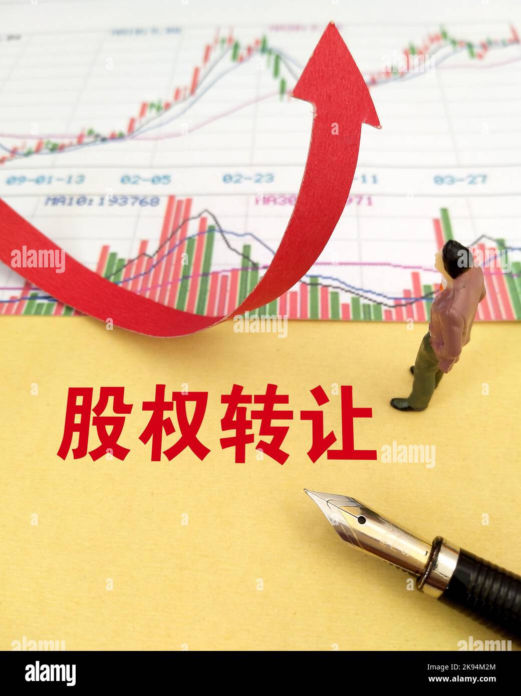 SUQIAN, CHINA - OCTOBER 26, 2022 - Financial chart: Equity transfer and ...
