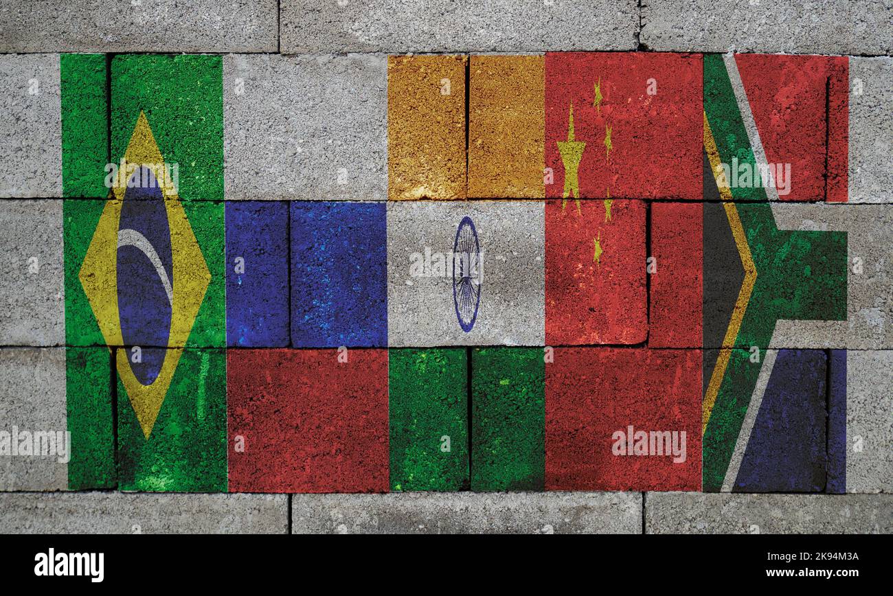 A graffiti of South African, Chinese, Indian, Russian and Brazilian ...