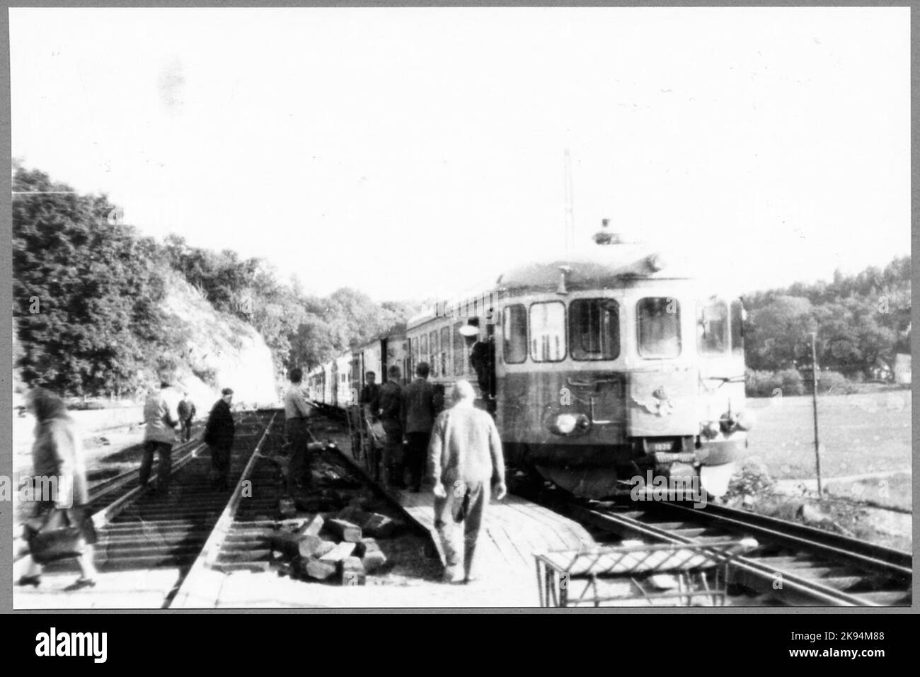The State Railways, SJ Y6 1028. First passenger trains on normal tracks ...
