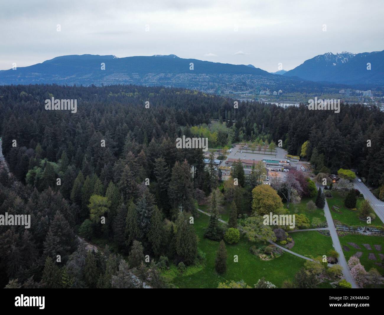 An aerial view of Vancouver bay and forest landscape in Canada Stock ...