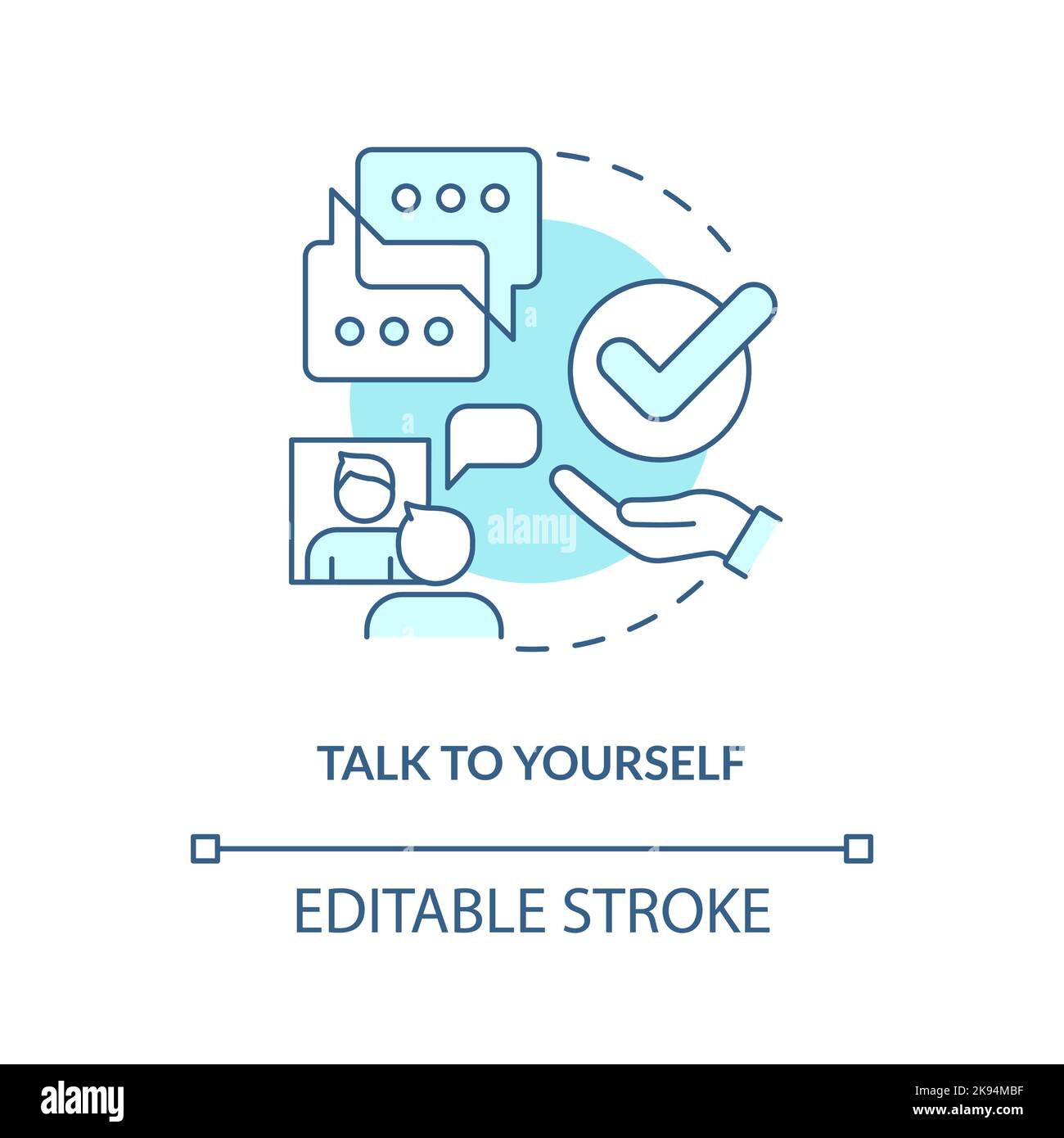 Talk to yourself concept turquoise icon Stock Vector Image & Art - Alamy