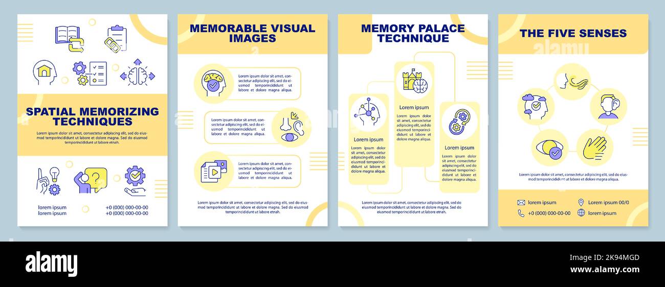 Spatial memorizing techniques orange brochure template Stock Vector ... Spatial memorizing techniques orange brochure template Stock Vector ...