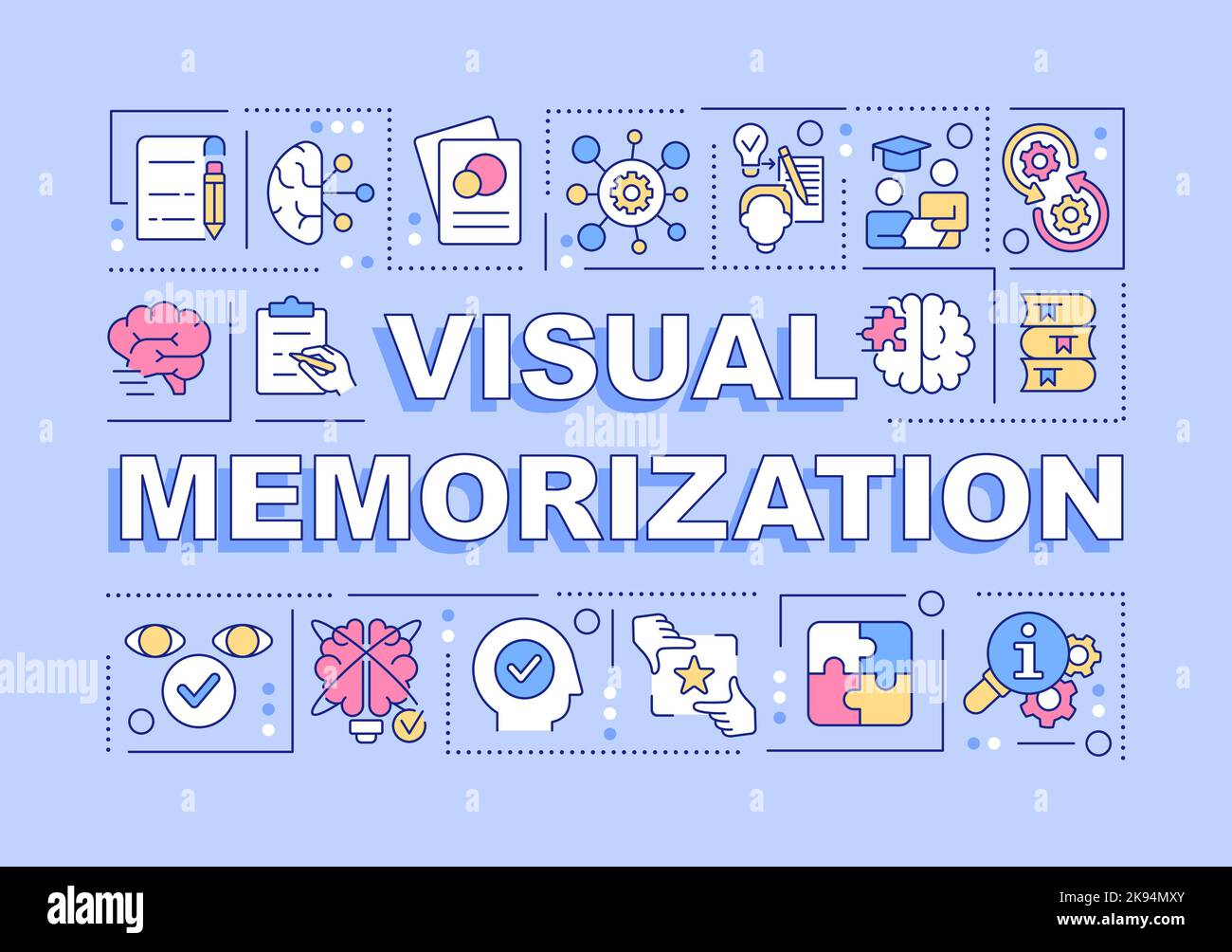 Visual memorization word concepts blue banner Stock Vector Image & Art - Alamy