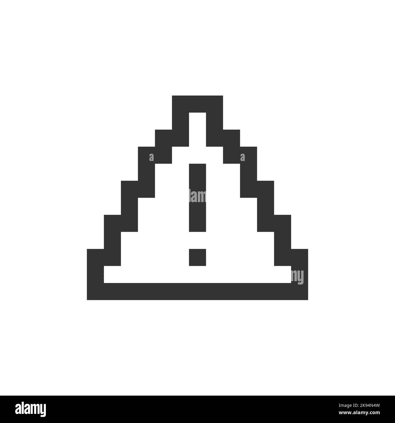 Triangle shaped caution sign pixelated ui icon Stock Vector Image & Art ...