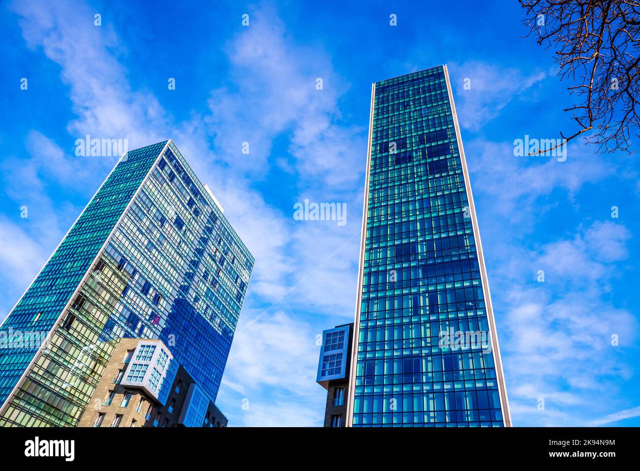 Modern building against the blue sky. Cityscape in Bilbao city, Spain ...